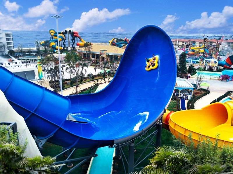 flying blue fox water slides