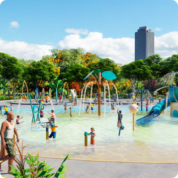 community park water slides
